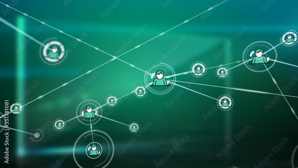 Animation of connectors moving on green background Stock Video | Adobe ...