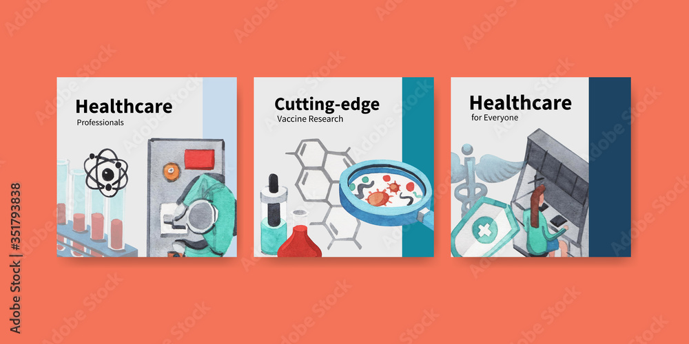 healthcare banner design with hospital,doctor and pharmacy Stock Vector ...