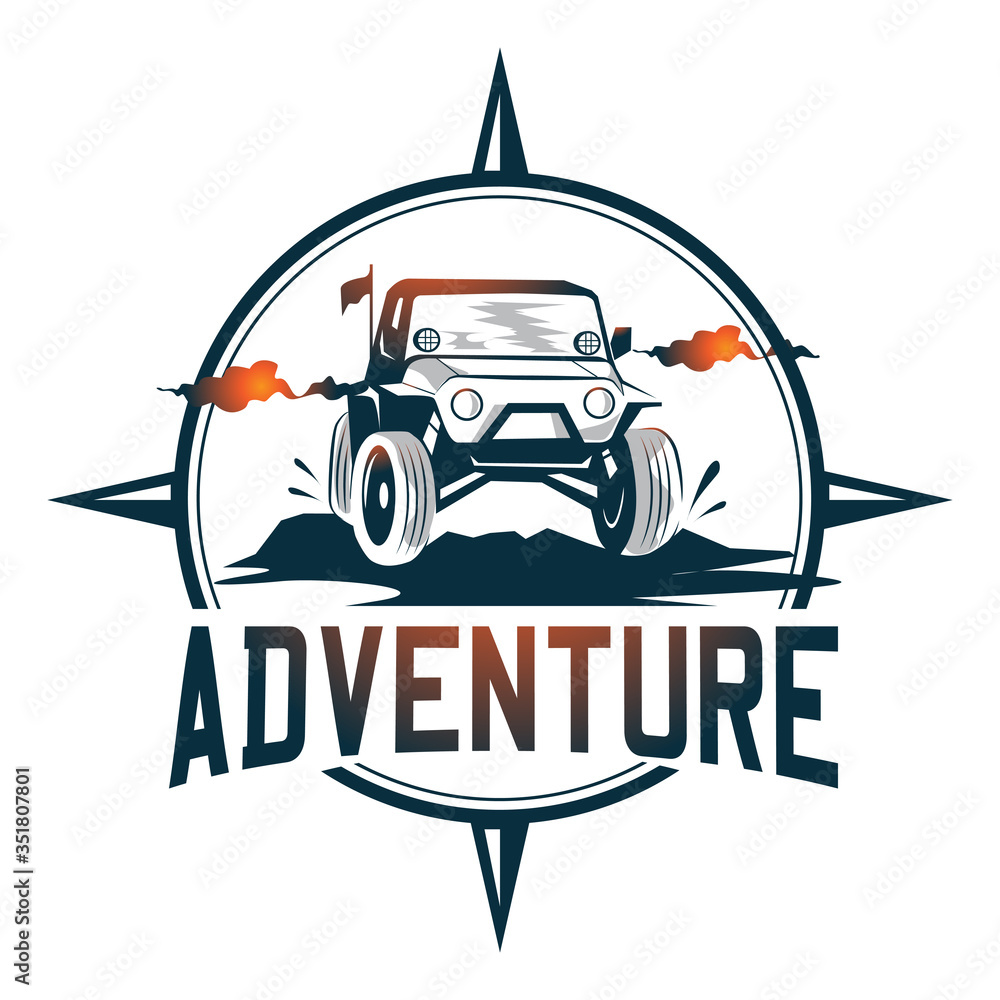 Adventure car logo illustration with vintage themes Stock Vector ...