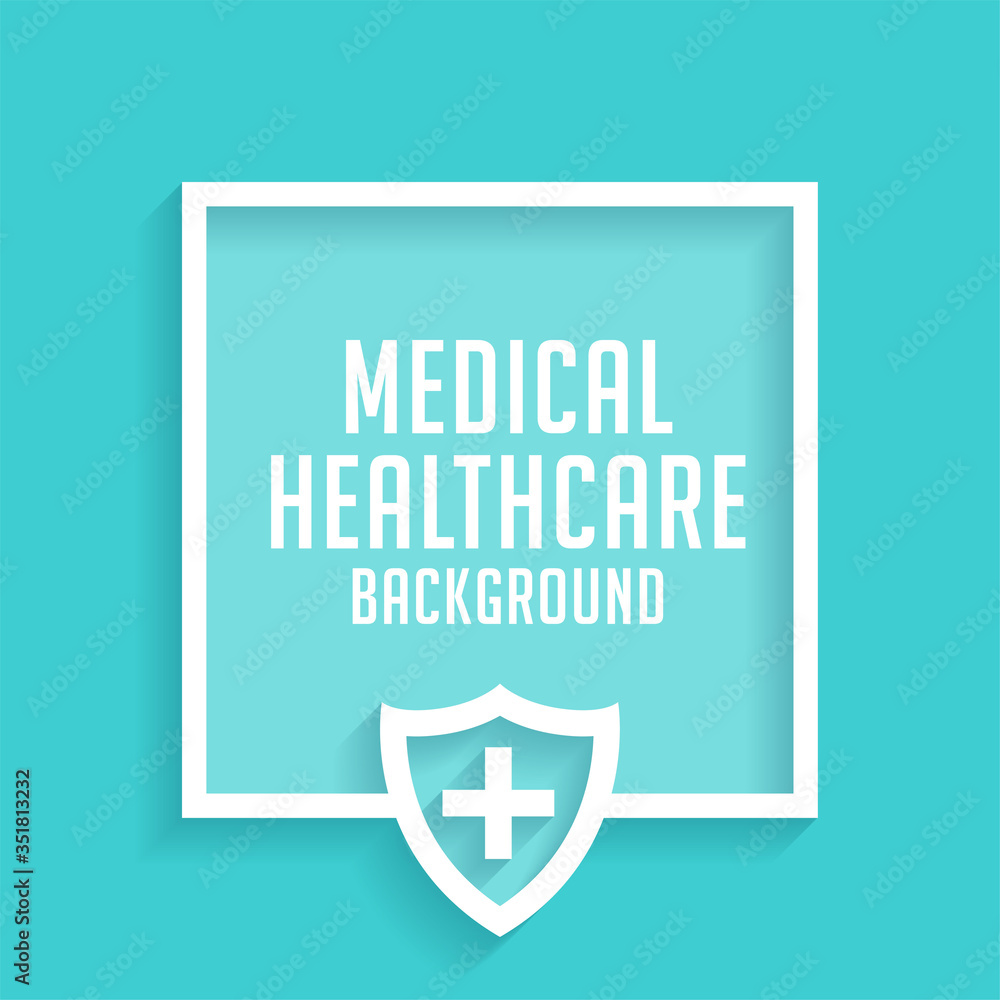 healthcare medical shield blue background with text space Stock Vector ...