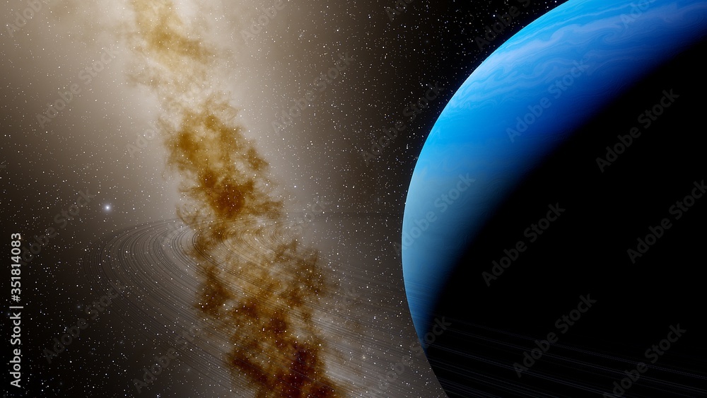 gas giant with rings, gas giant with rings, photorealistic purple gas ...