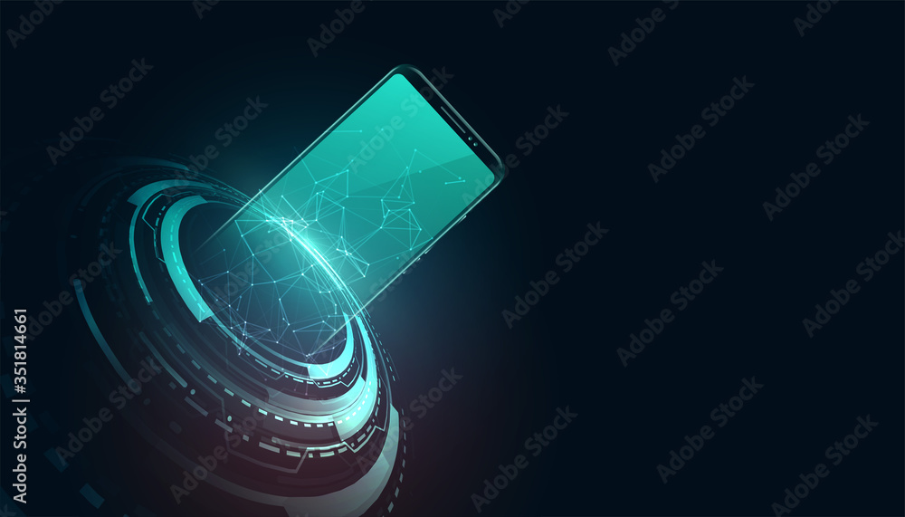 digital futuristic mobile technology concept design background Stock ...
