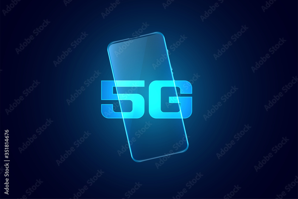 5G fifth generation mobile superfast technology background design Stock ...