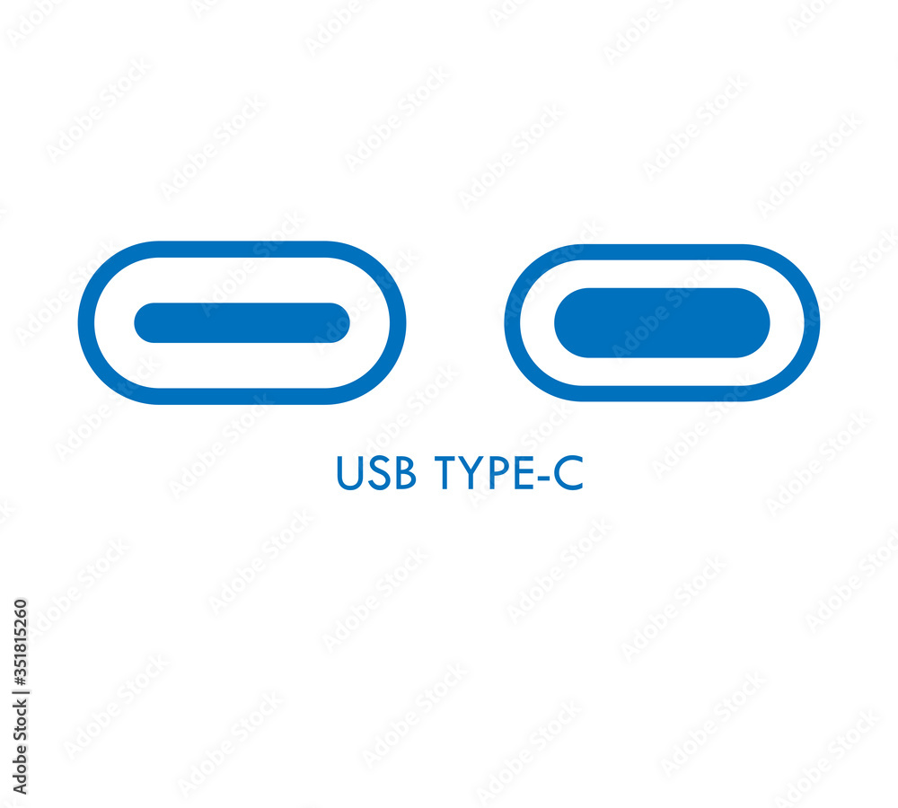 USB Type-C connector cable icon for apps and websites Stock Vector ...