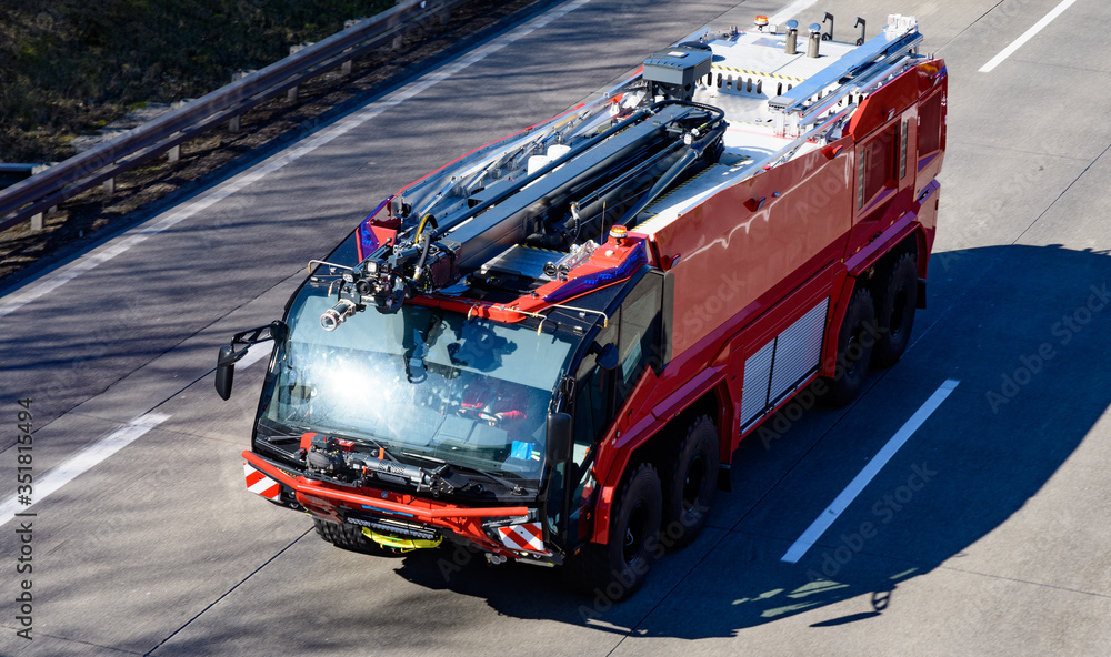 rosenbauer panther 8x8, firefighter truck on an austrian highway Stock ...