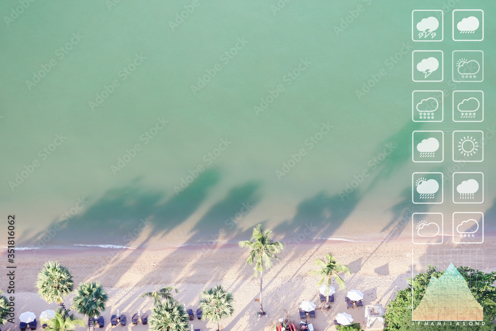 Weather forecast presentation report background with beautiful ...