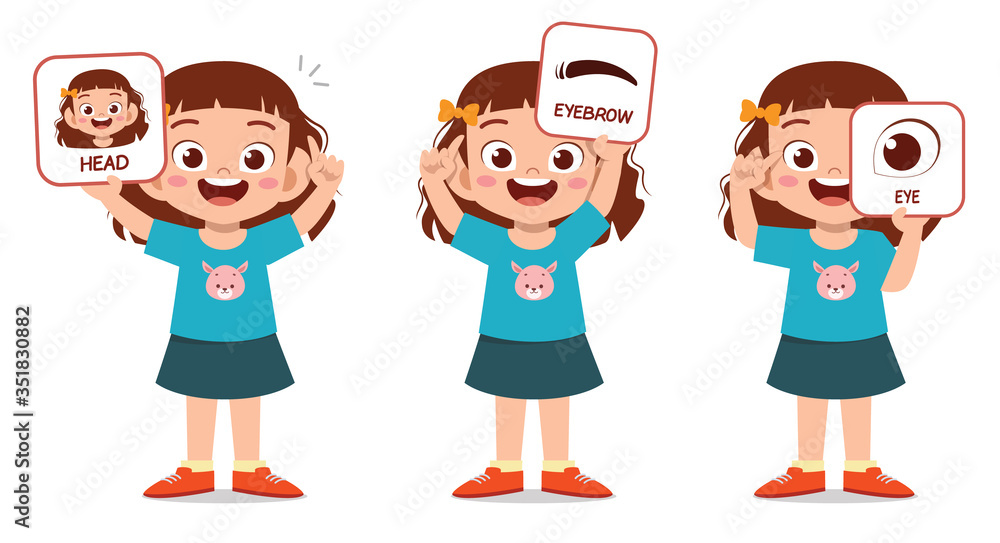 happy cute kid girl body part anatomy Stock Vector | Adobe Stock