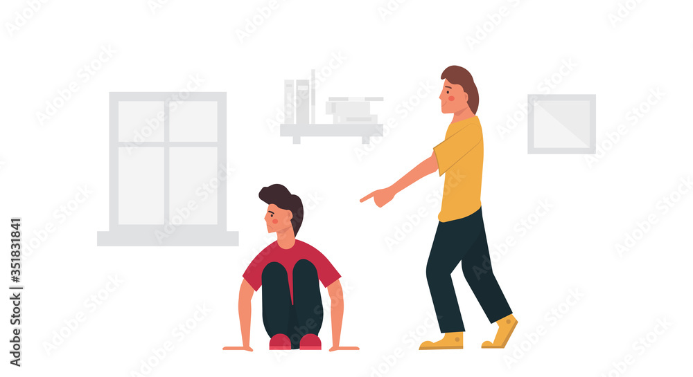 Bullying child person vector victim abuse illustration. Harassment ...