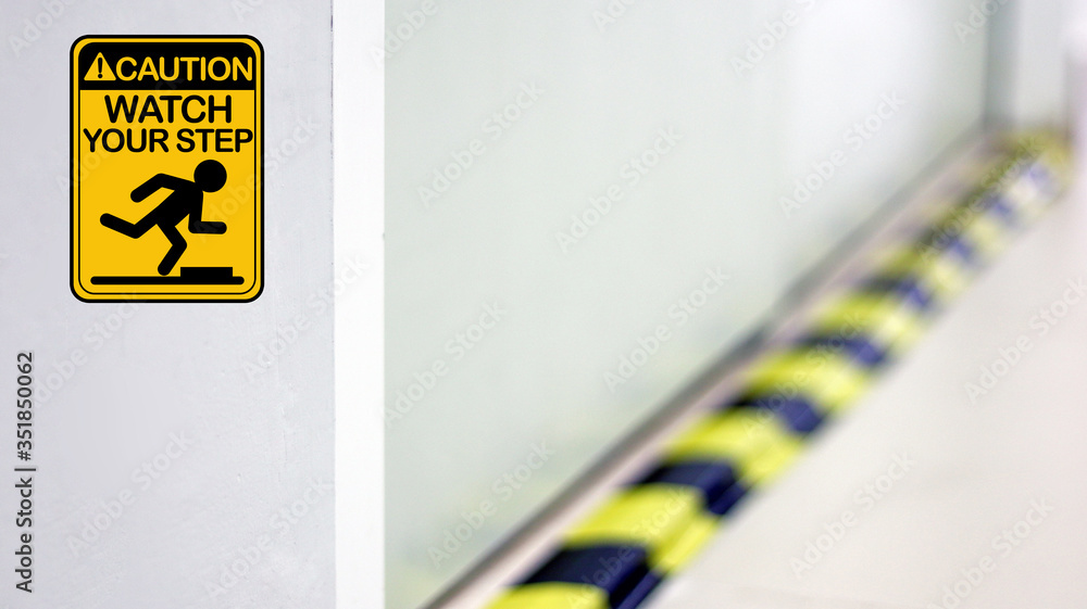 Foto de Caution watch your step graphic design with warning hazard ...