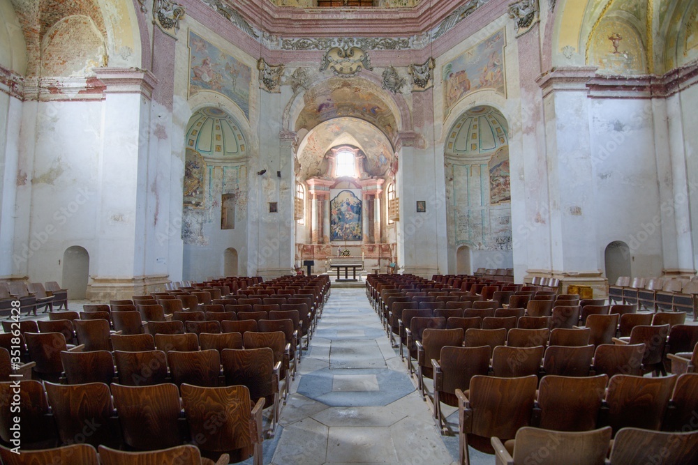 Interior of the baroque church of Saint Anne and Saint James the ...