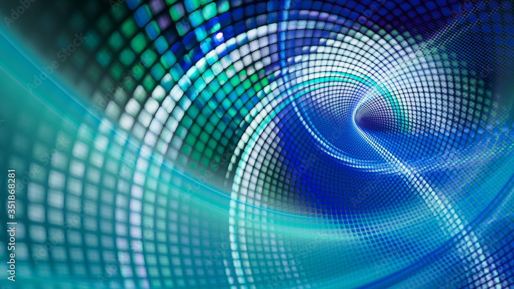 Abstract blue and black background. Digital art fractal graphics ...