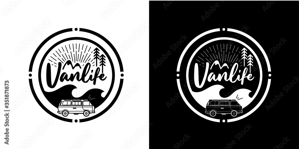 VANLIFE - STAMP - LOGO - LABEL Stock Vector | Adobe Stock