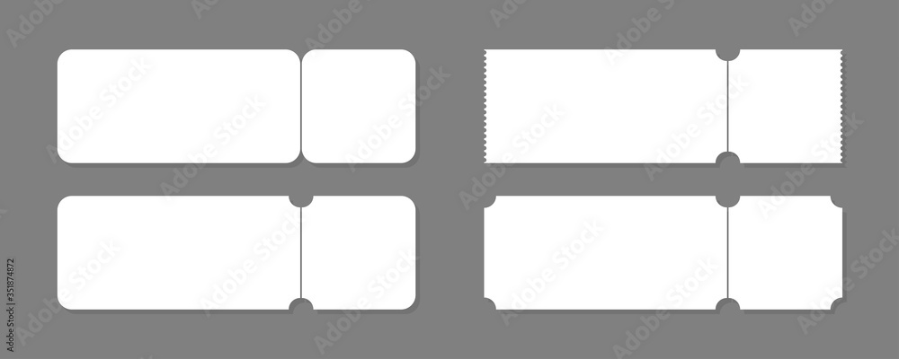 Paper blank ticket mockup design empty space. Vector illustration Stock ...