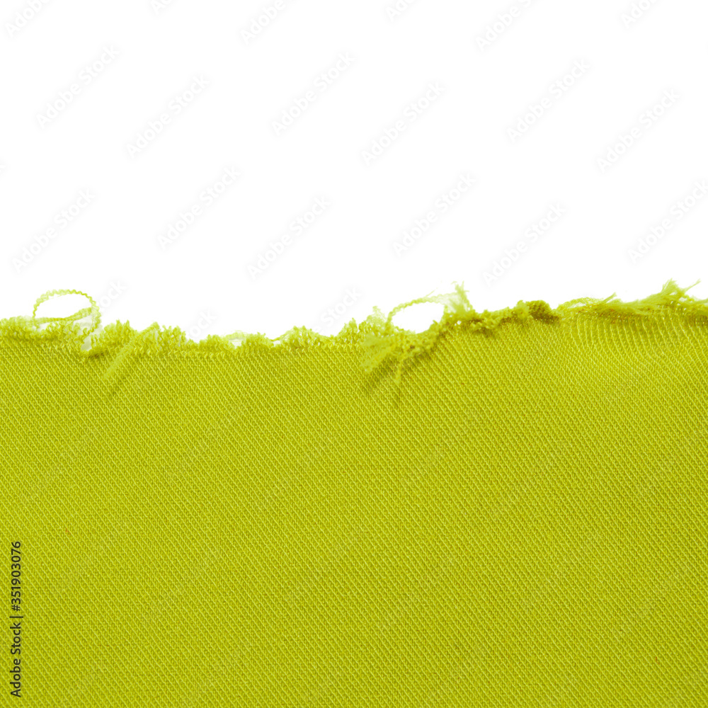 Yellow green background with torn ragged edge. Frame isolated on a ...