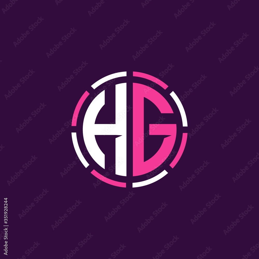 HG initials circle logo designs modern templates . Stock Vector | Adobe ...