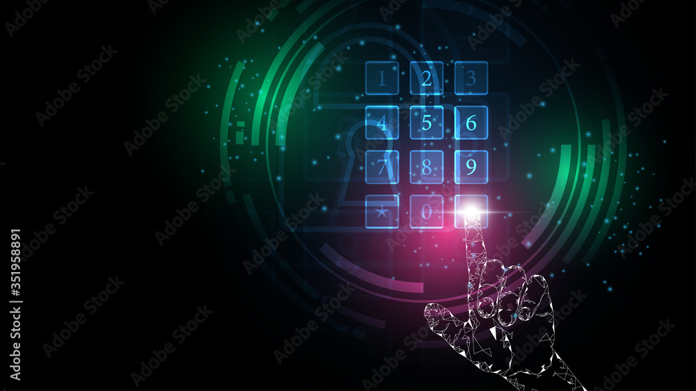 Security cyber digital password concept Abstract technology background ...