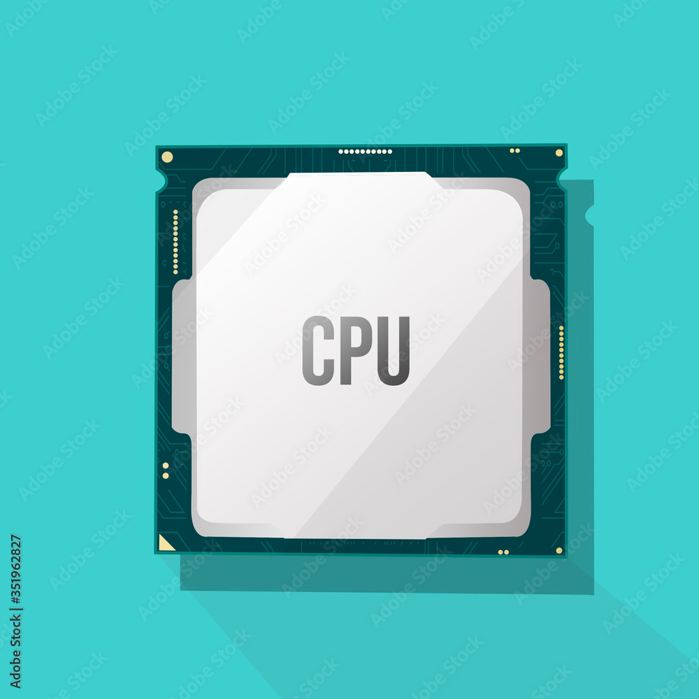 Ilustración de una CPU, moderna y minimalista Stock Illustration ...