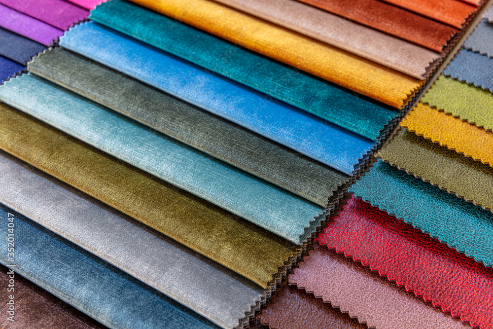 fabric sampler. Textile samples color chart. Background pantone color ...