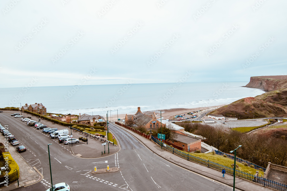English Seaside Towns Beach Coastal Towns Drone Landscape Village Stock ...