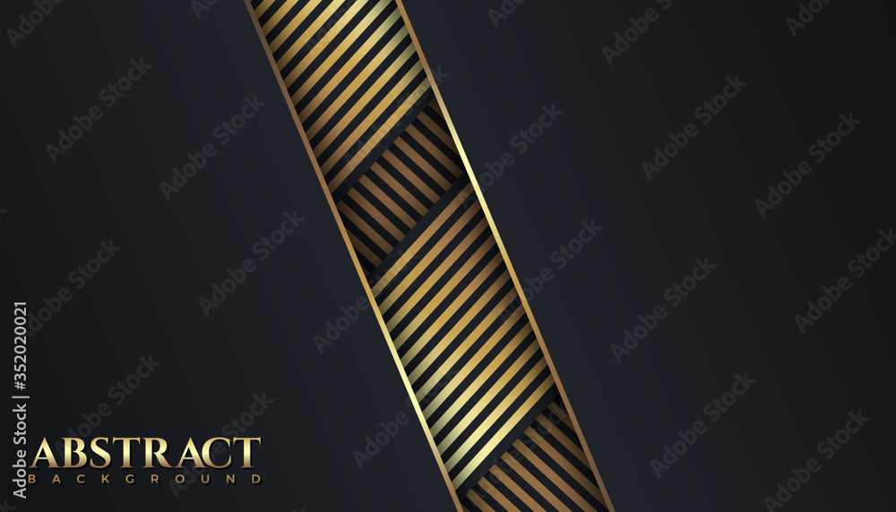 Abstract shape dark and golden color luxury background design template ...