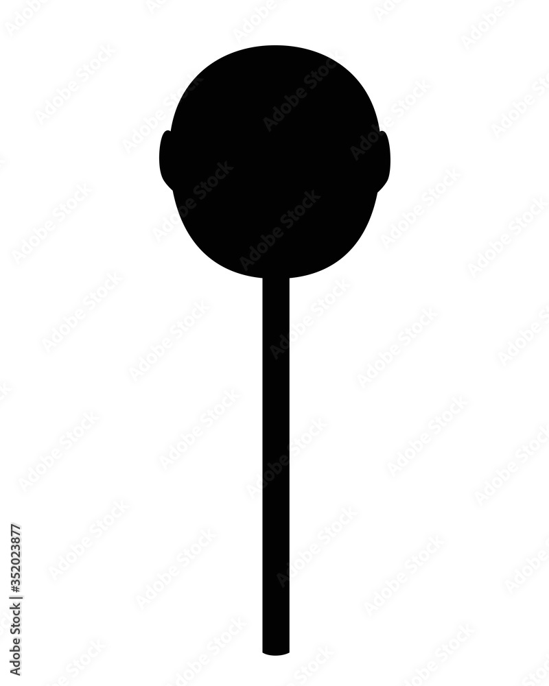 Silhouette of a lollipop. Round lollipop - vector black silhouette for ...