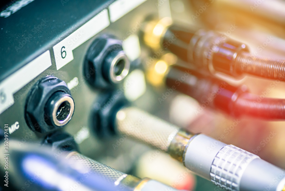 Light and color on the sound system control panel. Stock Photo | Adobe ...