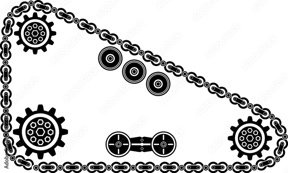 Collection tank and tractor tracks, seamless texture and brush to ...