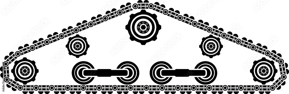 Collection tank and tractor tracks, seamless texture and brush to ...