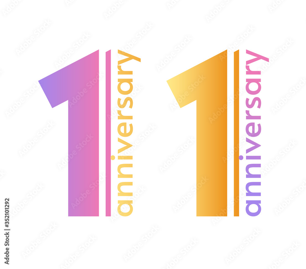 1 year anniversary logo template and number one vector modern color ...