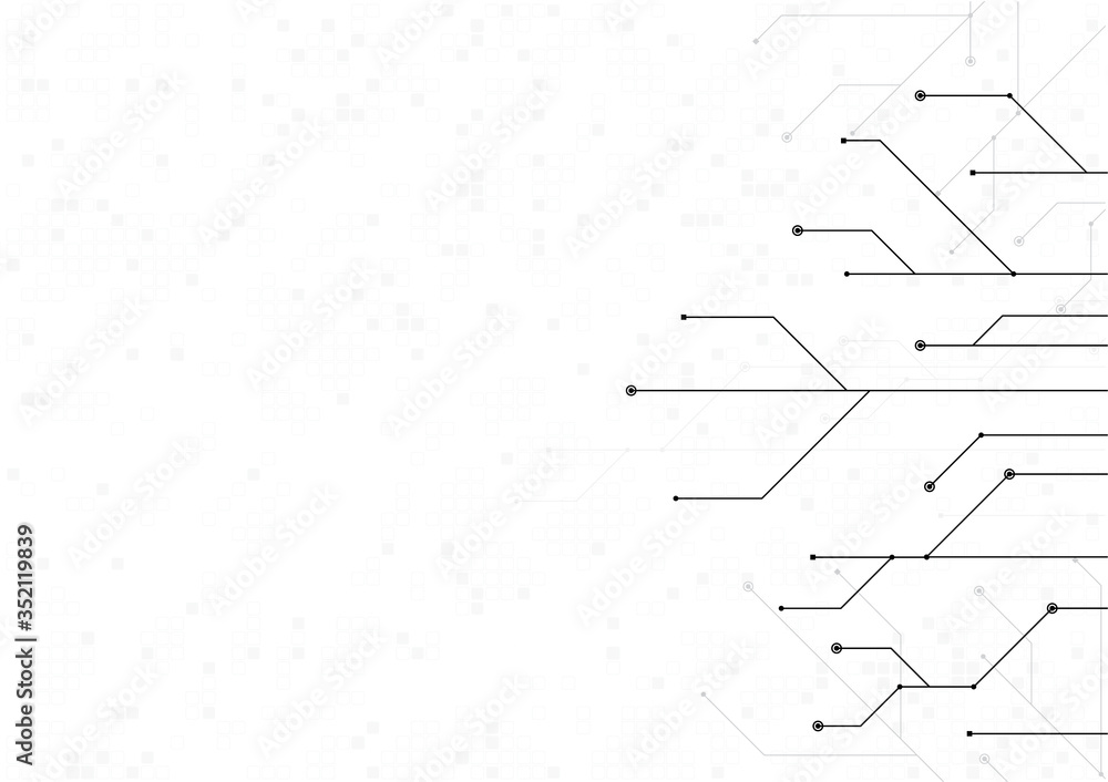 Vector White Background Abstract Technology Communication Data Science Stock Vector Adobe Stock