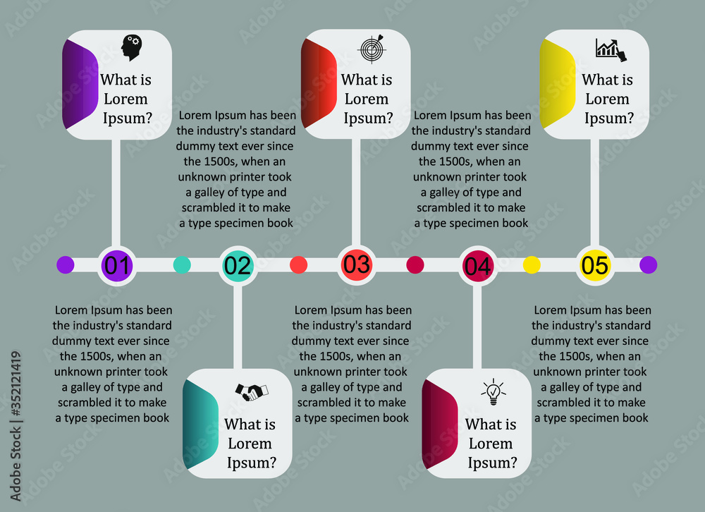 Business data visualization, infographics. Scheme of the process of ...