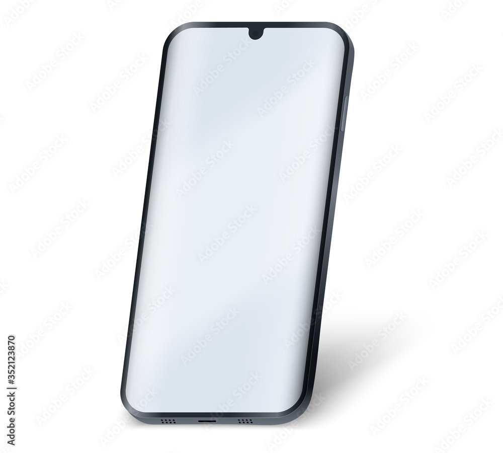 Smartphone UI presentation mockup. Sample frameless black model ...