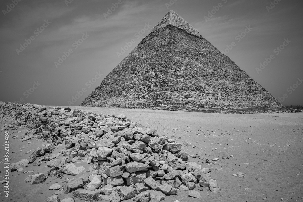 The Pyramid of Khafre (Pyramid of Chephren), the second-tallest of the ...