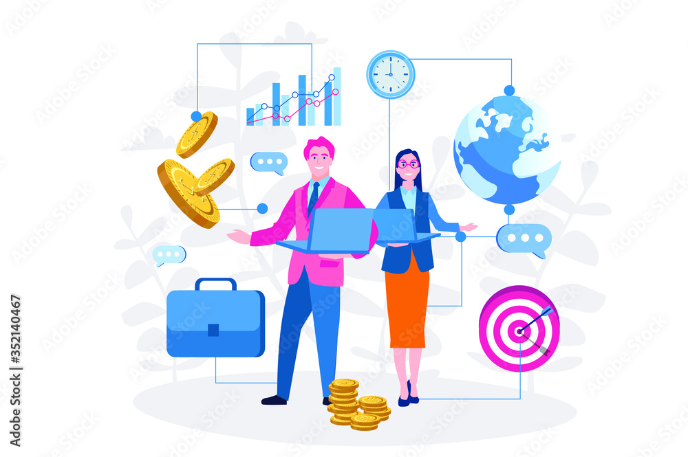Generation X concept, Business people, Vector illustration for web ...