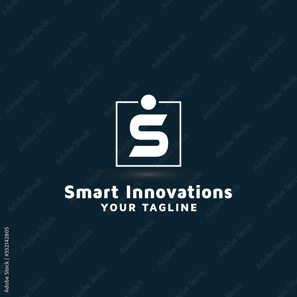 SI vector logo design template Stock Vector | Adobe Stock