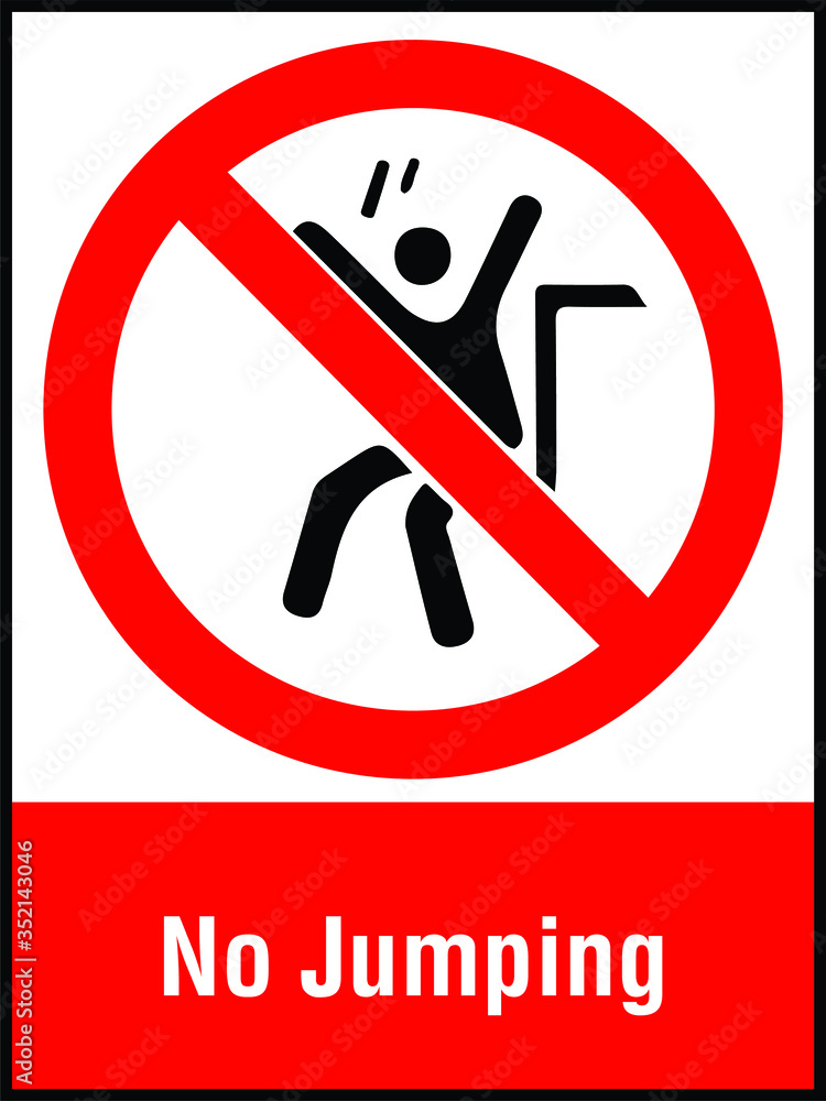 no jumping warning vector sign Stock Vector | Adobe Stock