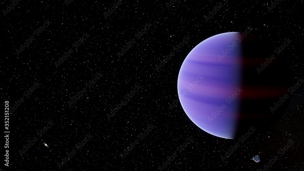 gas giant in space, Jupiter-like planet, Neptune-like planet 3d render ...
