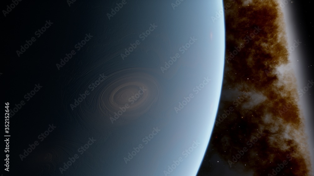 gas giant in space, Jupiter-like planet, Neptune-like planet 3d render ...