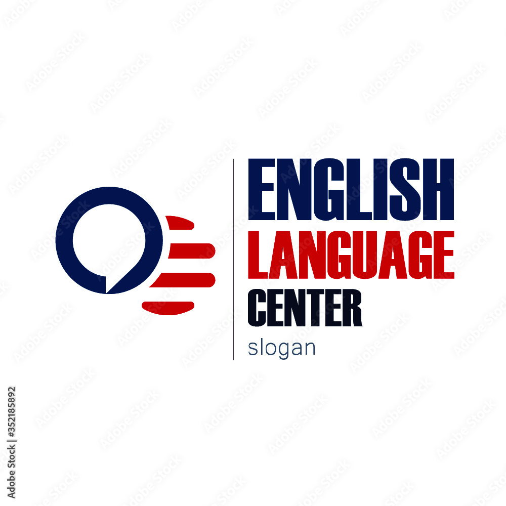 Vetor de English language school logo design concept. Vector ...