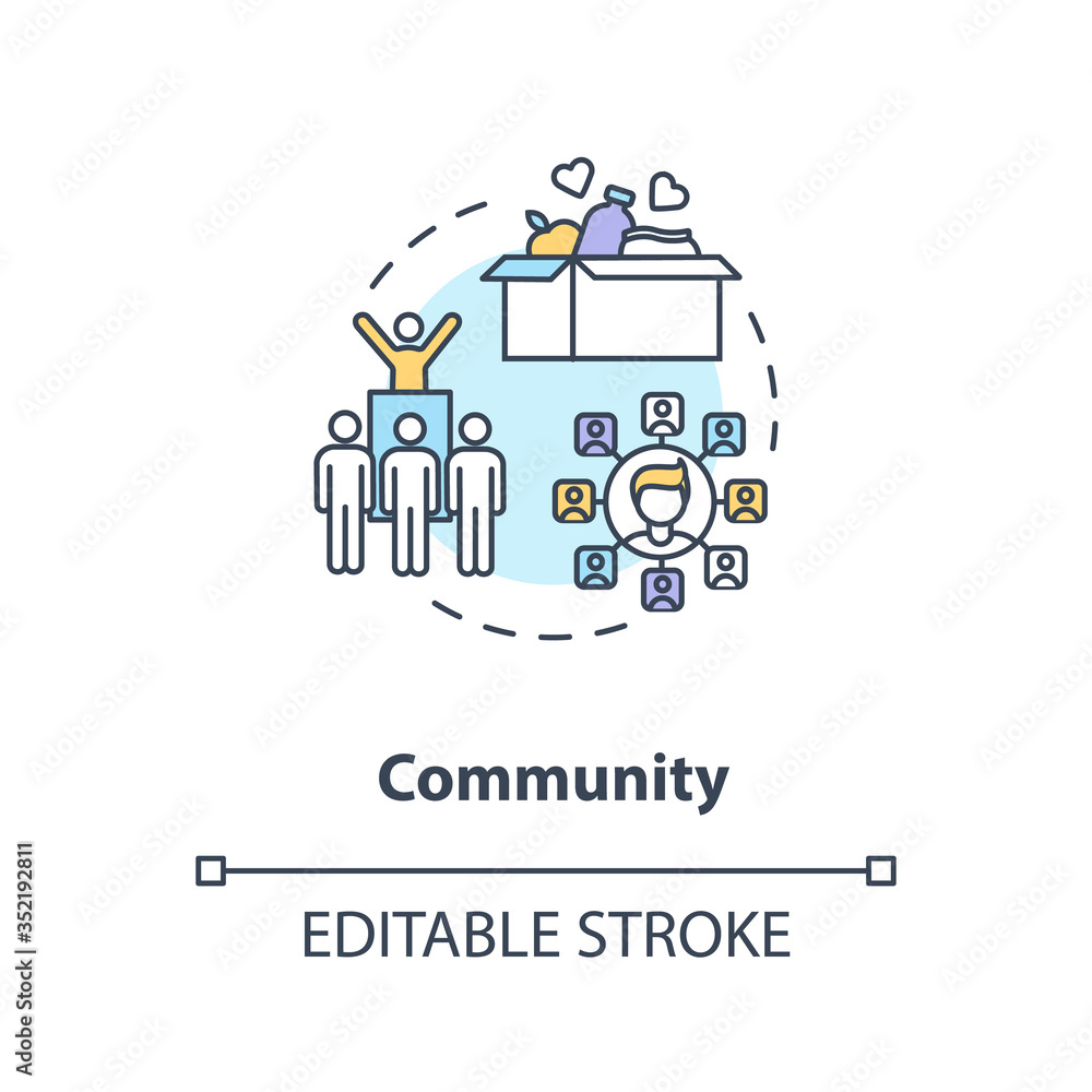 Community concept icon. Social service idea thin line illustration ...