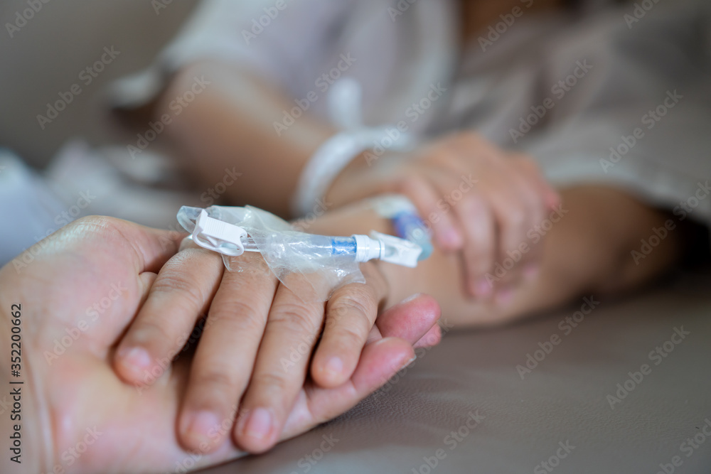 Patient of COVID-19 concept : hope comforting sick of Hopeful love care ...