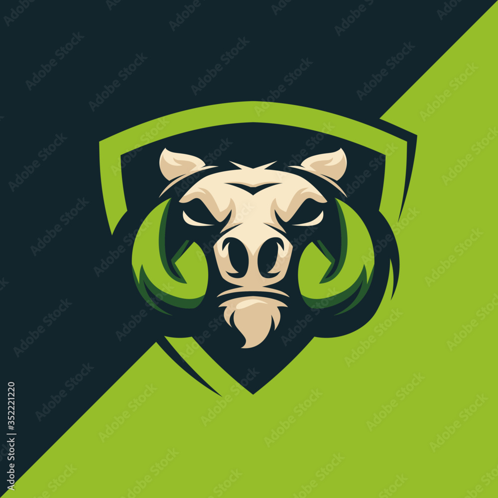Warthog Wild Boar head logo for sport or esport team. Design element ...