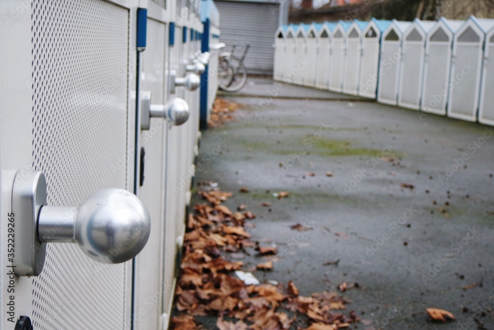 Row Of Public Toilets Stock Photo | Adobe Stock
