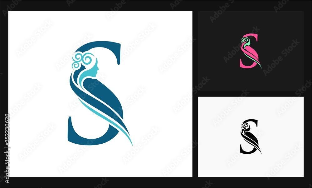 letter S face concept design beauty logo Stock Vector | Adobe Stock