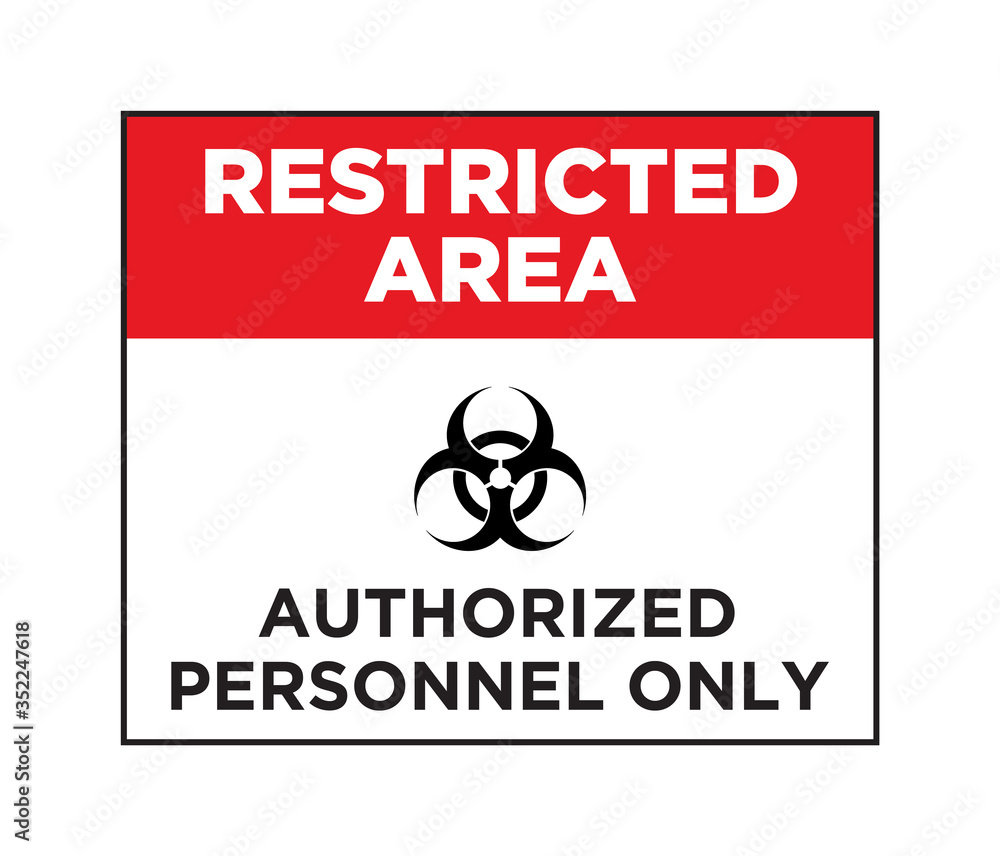 restricted area authorized personeel only sign vector Stock Vector ...