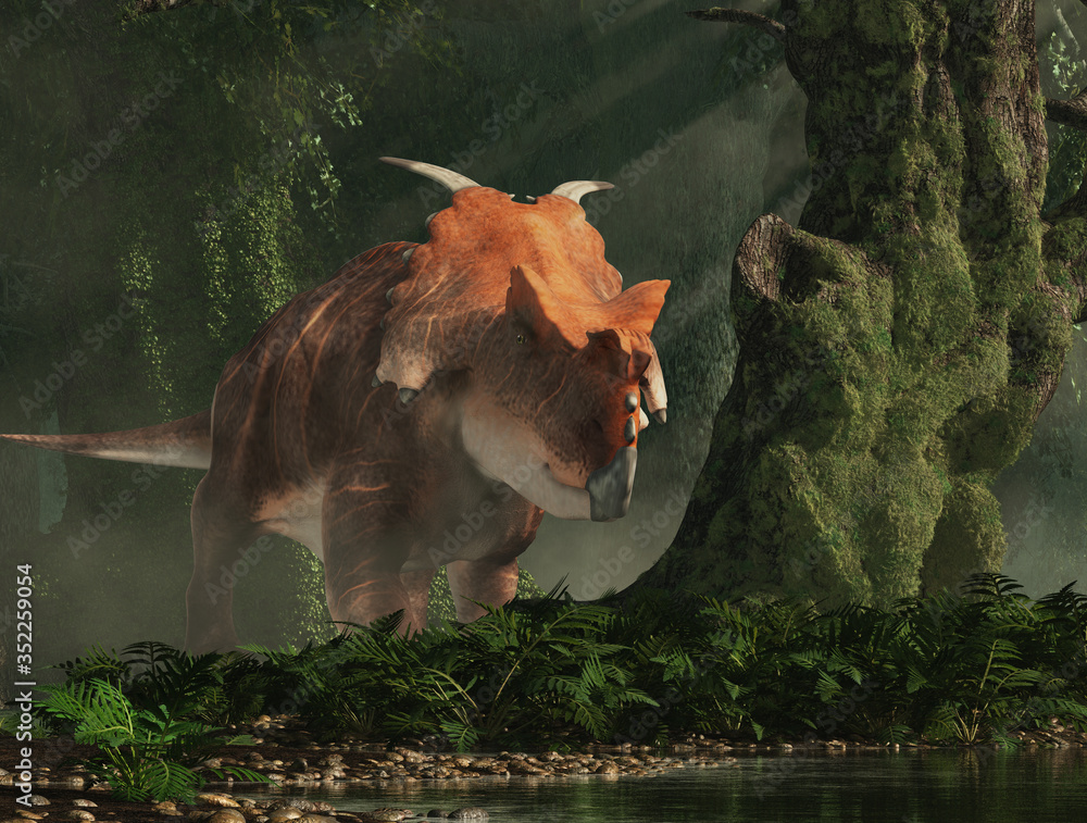 Achelousaurus was a Cretaceous era dinosaur. A cousin of triceratops ...