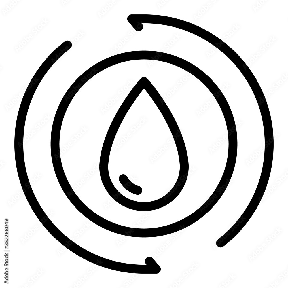 Drop in a circle icon. Outline drop in a circle vector icon for web ...