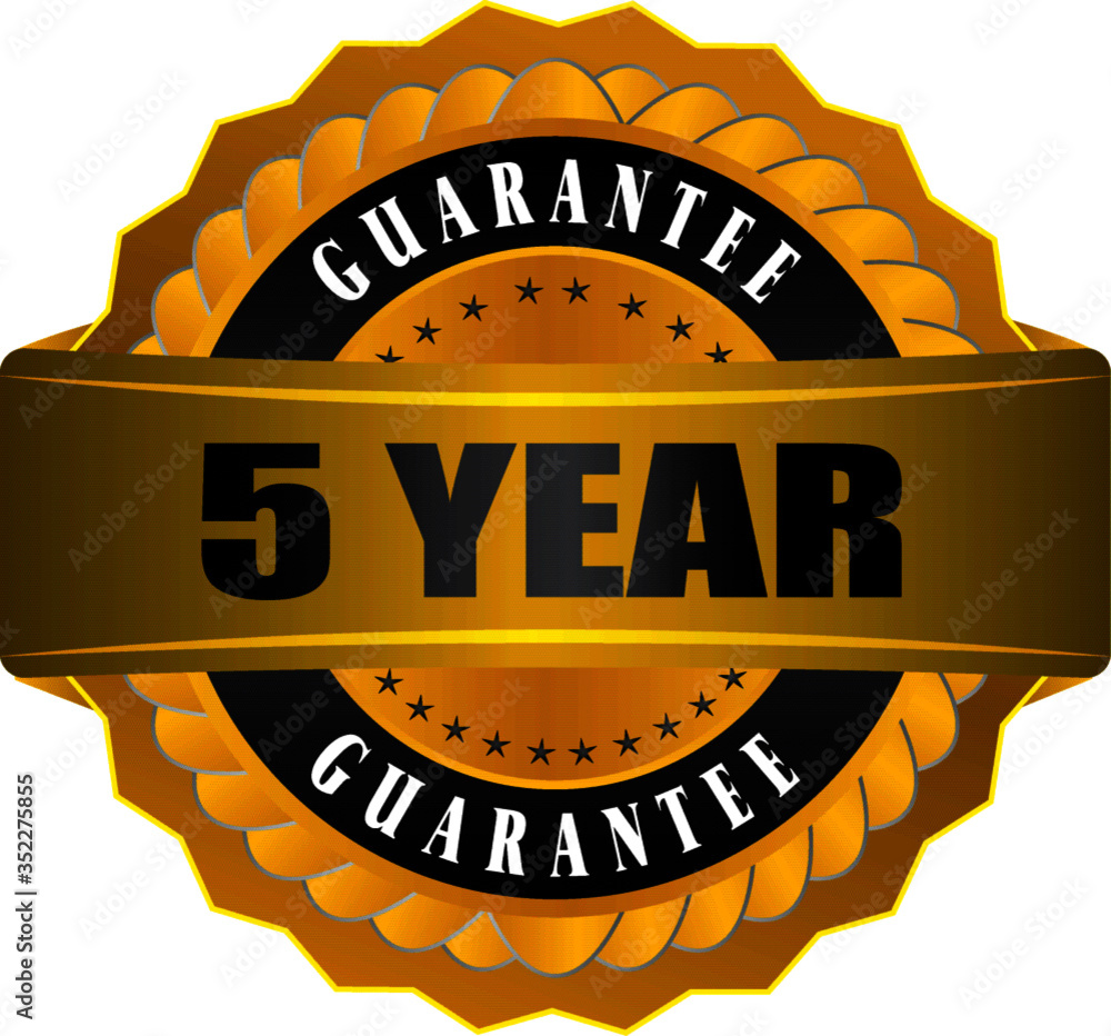 5 Year guarantee label vector logo images, Guarantee vector stock ...