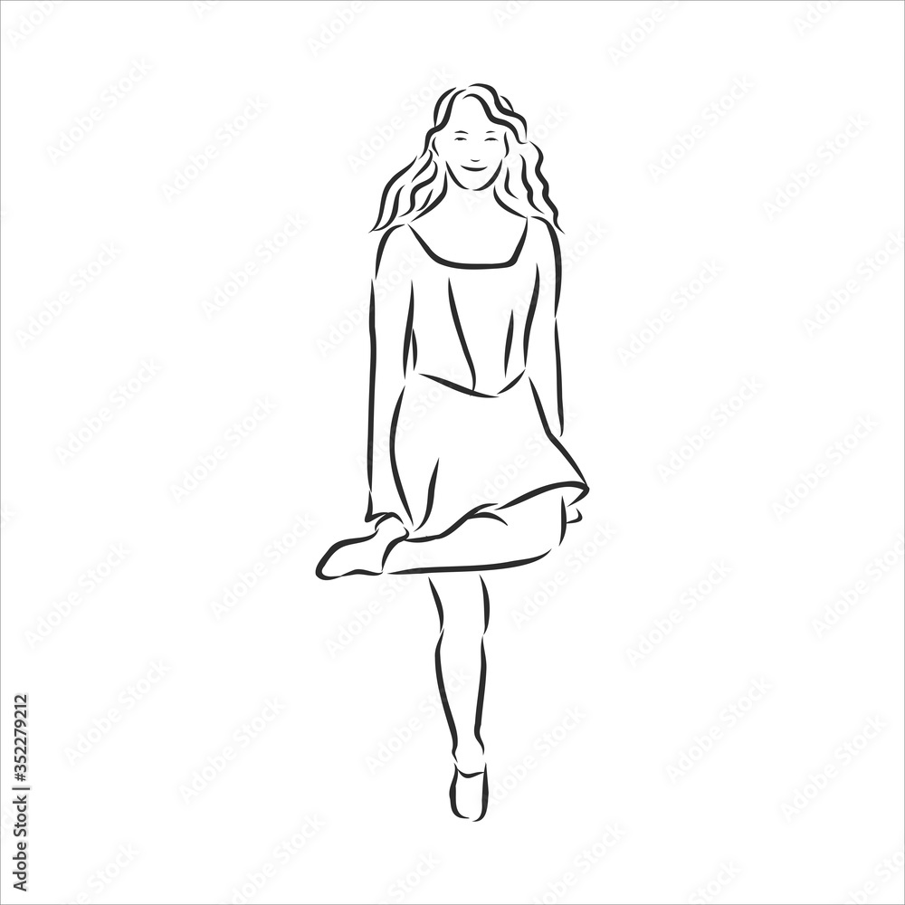 Irish Dance Troupe Jumping Together in Traditional Dresses and Ghillies ...