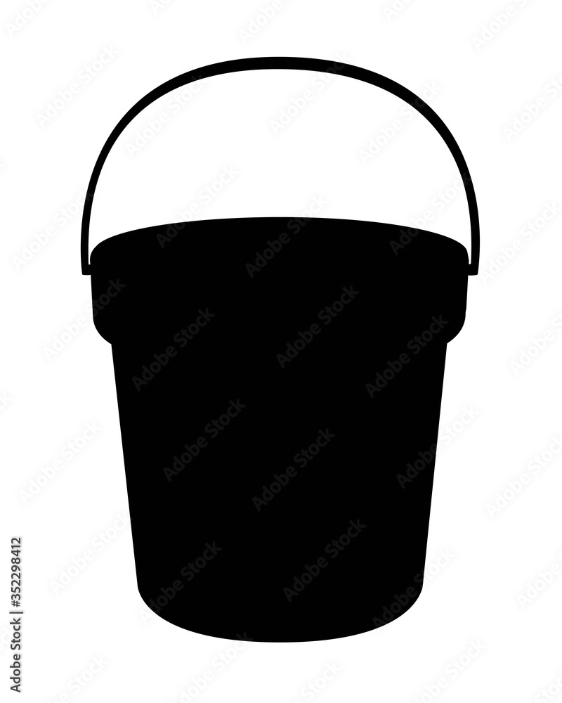 Bucket silhouette. Bucket - vector black silhouette for logo or ...